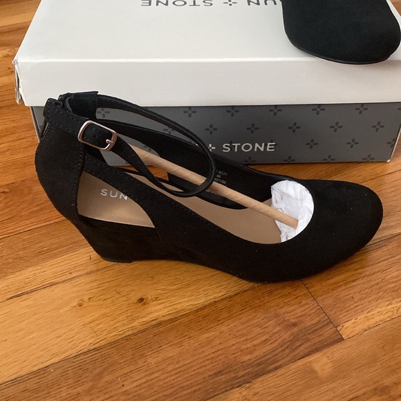 Sun + Stone | Shoes | Sun Stone Miley Cutout Wedges Black Wedges | Poshmark